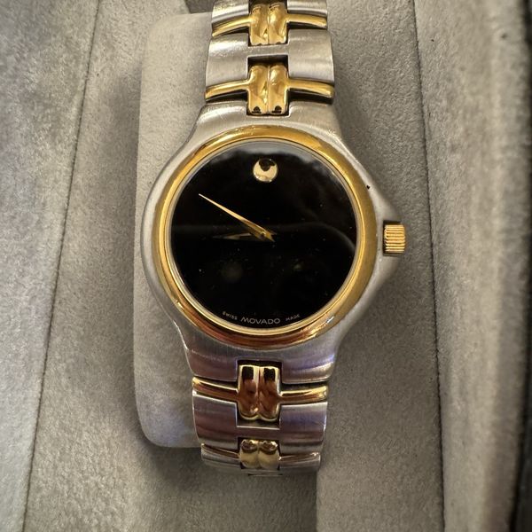 Movado Museum 81.E2.887.2 Stainless Steel And Gold Plated Black Dial ...