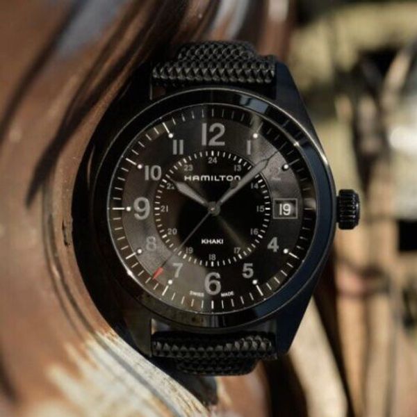 Hamilton Khaki BLACK Field Quartz 40mm H68401735 H684010 Men's Watch ...