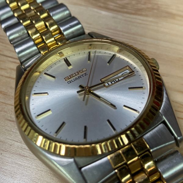 Seiko Quartz Day/Date Two Tone Watch Vintage 7N43-8111 | WatchCharts Marketplace