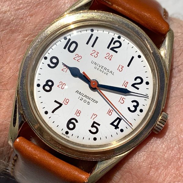 COOL Vintage UNIVERSAL GENEVE RR 1205 RAILROUTER 865100 CANADIAN ...