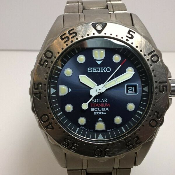 Rare Seiko Prospex SBCB009 Blue V145-0AH0 Solar Scuba 200m Titanium ...
