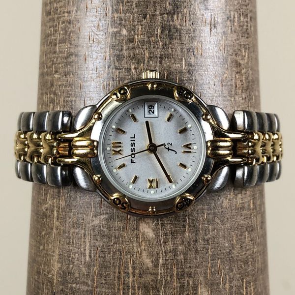 Fossil F2 Women ES-8871 Dress Date Two Tone Quartz Analog 25mm Watch 6 ...