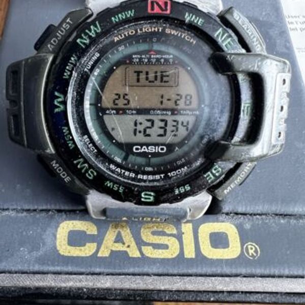 Casio Pathfinder Triple Sensor Watch W/Box Hang Tag Orig. Band Model No ...