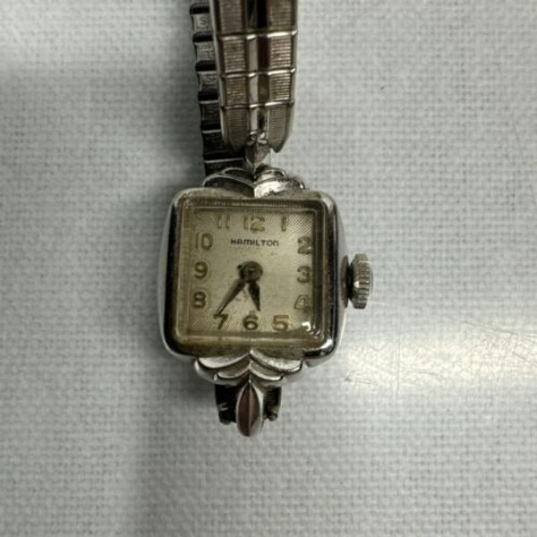 Hamilton Vintage Ladies 10k RGP Bezel & Band Square Wind Up ...