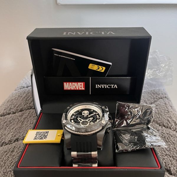 Invicta Marvel Punisher Men's 52mm Limited Edition Black Chronograph ...