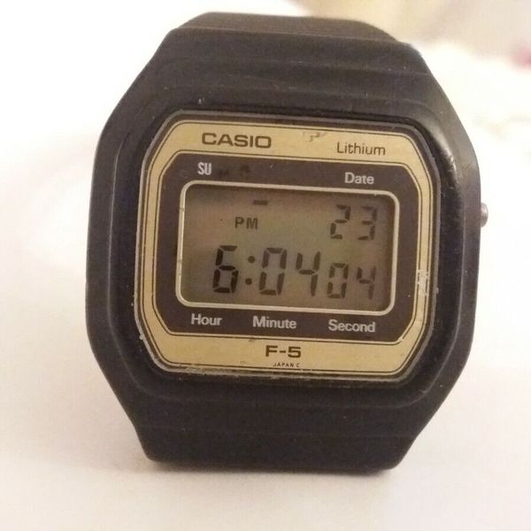 Casio F-5 Lithium Digital Vintage Watch rare from 1982 japan W ...