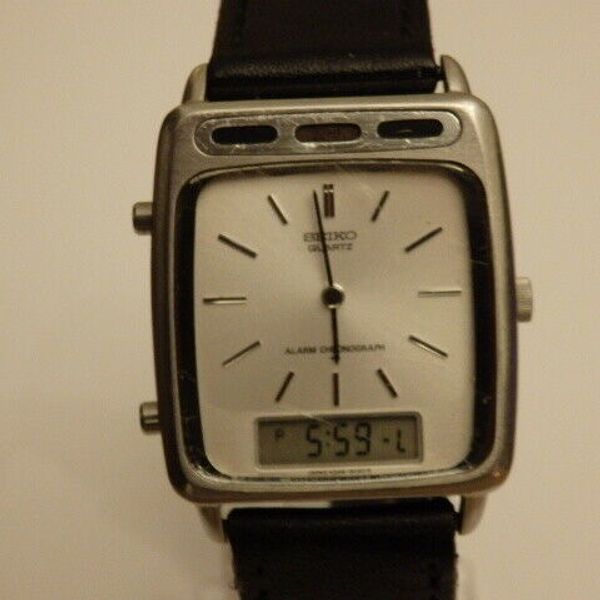 Rare Vintage Gents Seiko Alarm Chronograph Digital + Analogue Watch ...