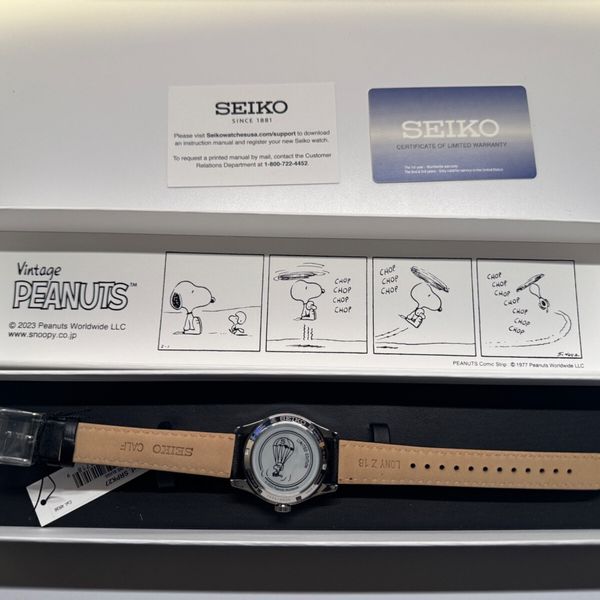 New Seiko 5 Sports 55th Anniversary PEANUTS Limited Ed. Snoopy SRPK27 ...