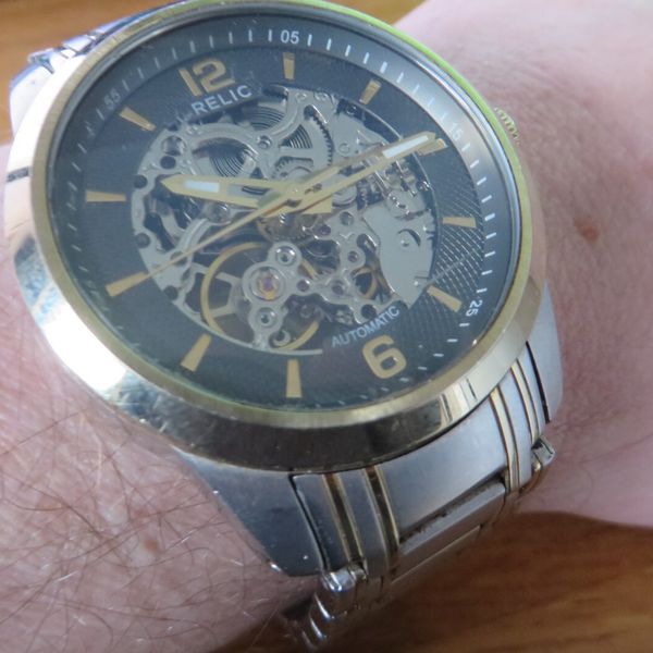 RELIC BY FOSSIL: MEN'S TWO-TONE STAINLESS STEEL AUTOMATIC SKELETON ...