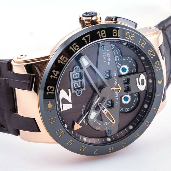 ULYSSE NARDIN EL TORO GMT PERPETUAL CALENDAR 322-00 18K ROSE GOLD WATCH ...