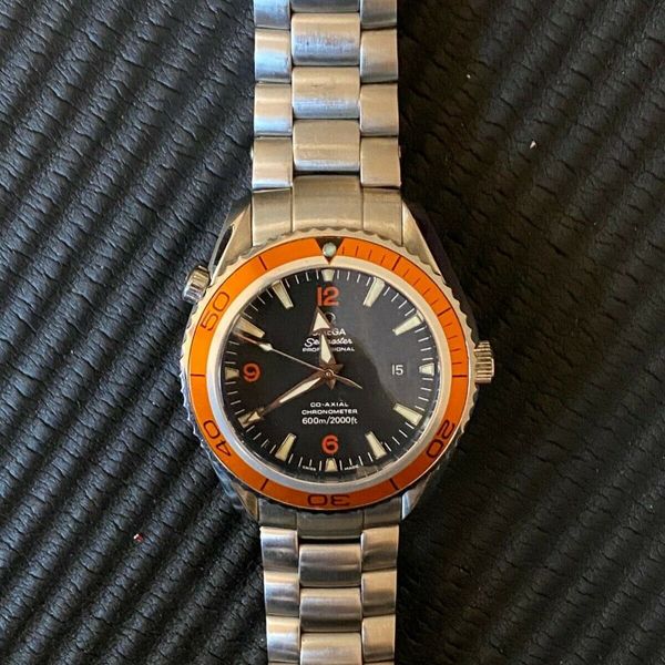 OMEGA Seamaster Planet Ocean Men's Orange Bezel Black Face Watch 2209. ...