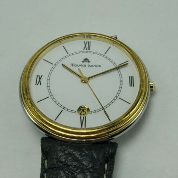 Maurice Lacroix - Classic Date - 69541 - Men's Watch 454 -Gold, White ...