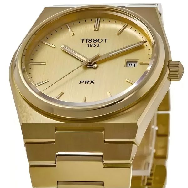 TISSOT PRX Champagne Dial Yellow Gold 40mm Men's Watch | WatchCharts ...