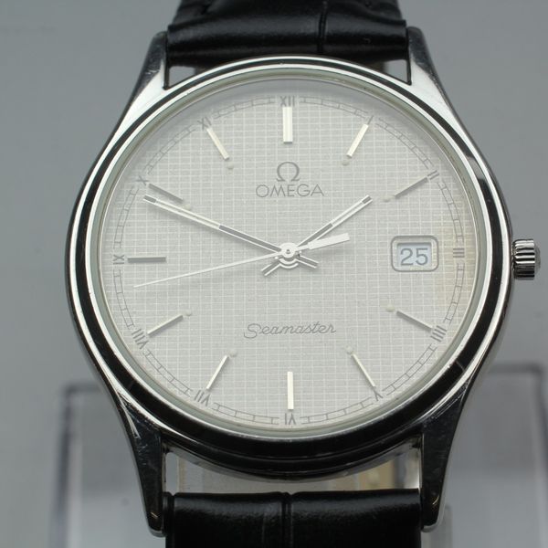 [Near MINT] High Demand Omega Seamaster Cal.1430 Silver Date Quartz Men ...