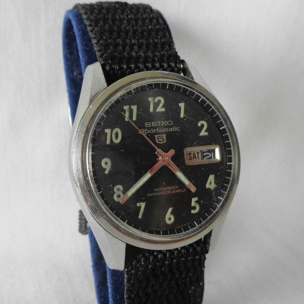 Vtg Men's Seiko 6619-8060 Sportsmatic 5 Military Style MACV-SOG ...