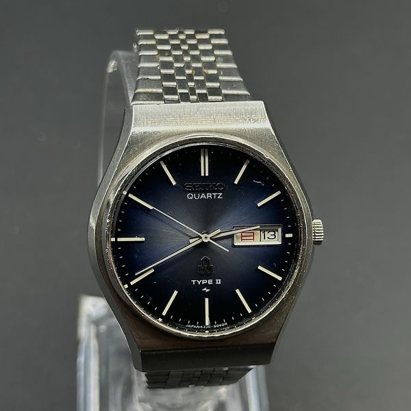 Seiko Type II 4336-8040 Vintage Quartz Watch Classic Rare Mens Blue ...