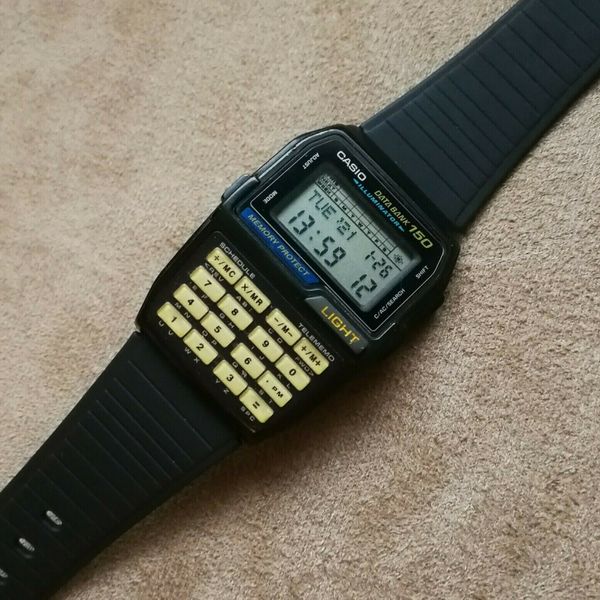 vintage casio dbc-150 databank calculator telememo 150 alarm chrono ...