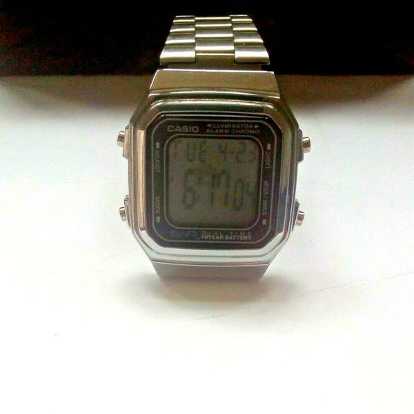 Vintage Mens Casio WR Dual Time Wrist Watch 2519 A178W Made In Japan ...