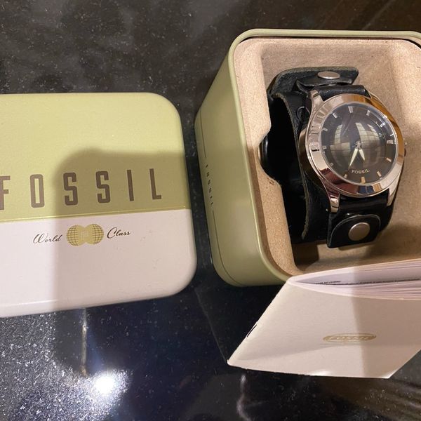 Fossil Jr8122 Black Wide Strap Big Tic Menâ s Watch In Box & New ...