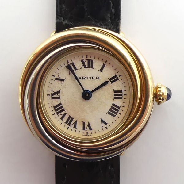 CARTIER 18CT THREE COLOUR GOLD TRINITY LADIES QUARTZ WATCH IN G.W.O ...
