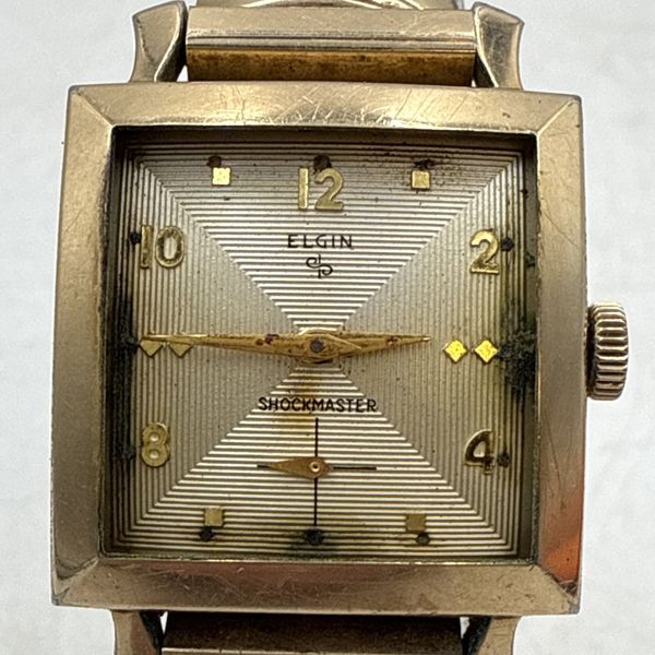 VINTAGE ELGIN SHOCKMASTER 17J Men's Wristwatch 10k RGP RUNS ...