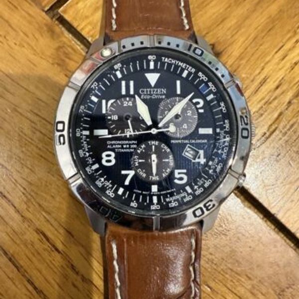 Citizen eco drive- Chronograph Perpetual Titanium Solar Mens Watch ...