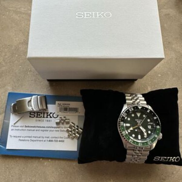 Seiko 5 Sports SKX Sports GMT Green Dial Stainless Steel Watch SSK035 ...