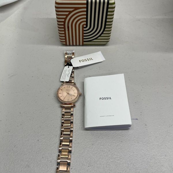 Fossil ES4301 Carlie Quartz Rose Dial Ladies Watch - NEW / DEFECTS ...