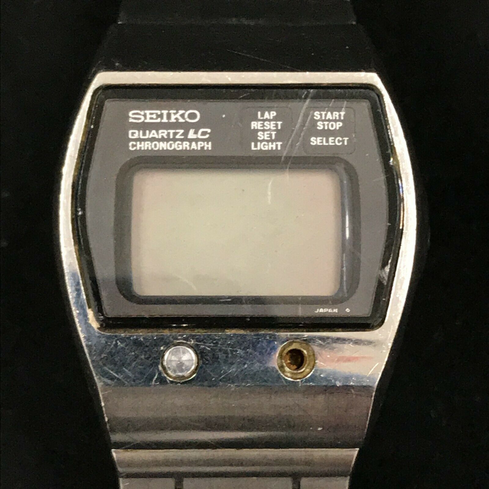 Seiko Quartz LC Chronograph Watch Silver Metal 0634-5009 Digital Retro ...