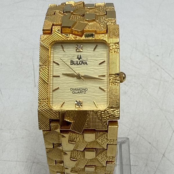 Vintage Bulova Gold Nugget Watch 18k Plated 1979â s-80â s Swiss New ...