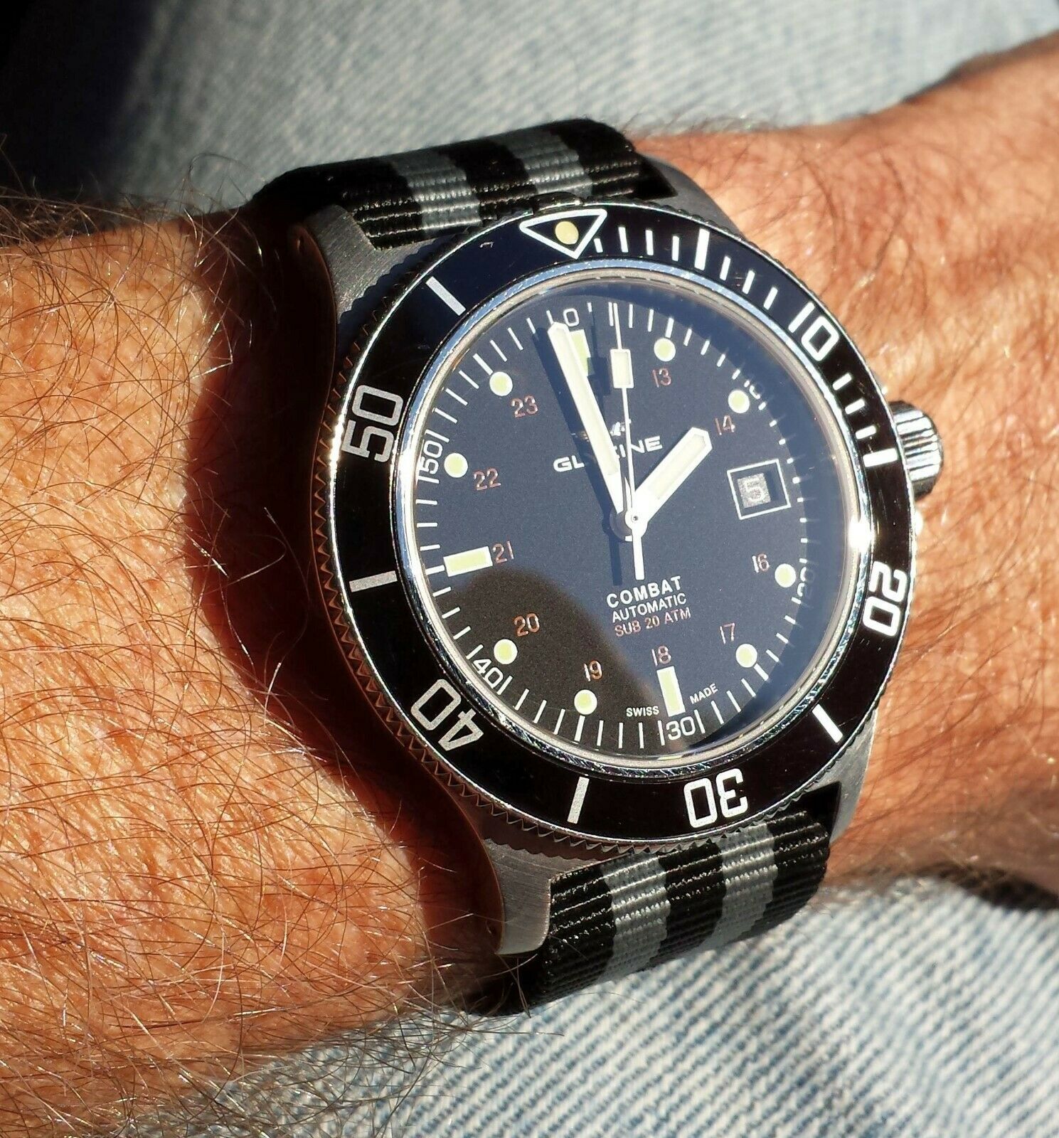 Glycine Combat Sub Automatic GL0185, 42mm Automatic Dive Watch ...