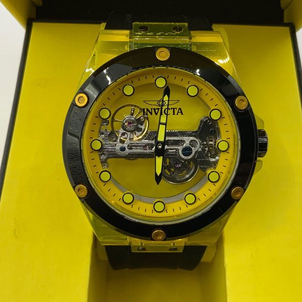 INVICTA S1 RALLY SPEEDWAY YELLOW TRANSPARENT MECHANICAL BRIDGE 48mm ...