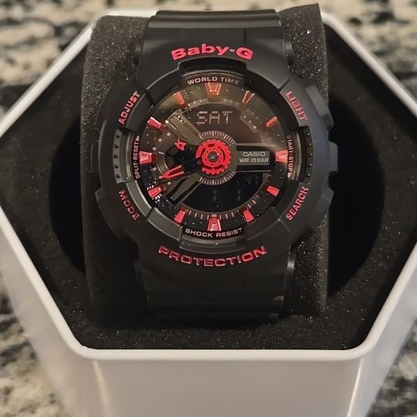 Ladies Casio Baby-G Shock Black/Pink Ana-Digi BA-111 (5338) Watch New ...