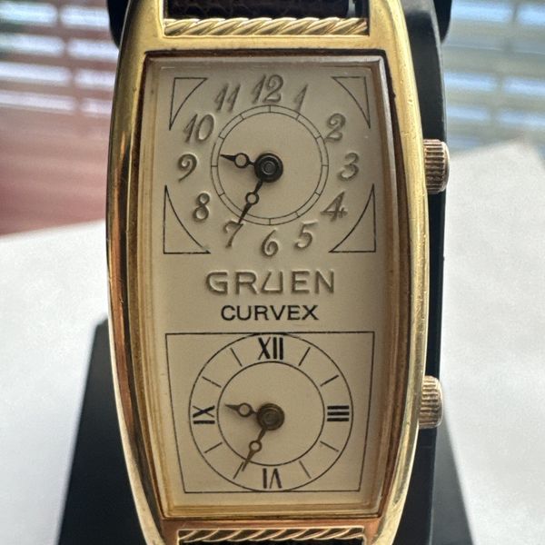 Gruen Doctors 1980s Men's Vintage Quartz Watch Dual Dial Used ...