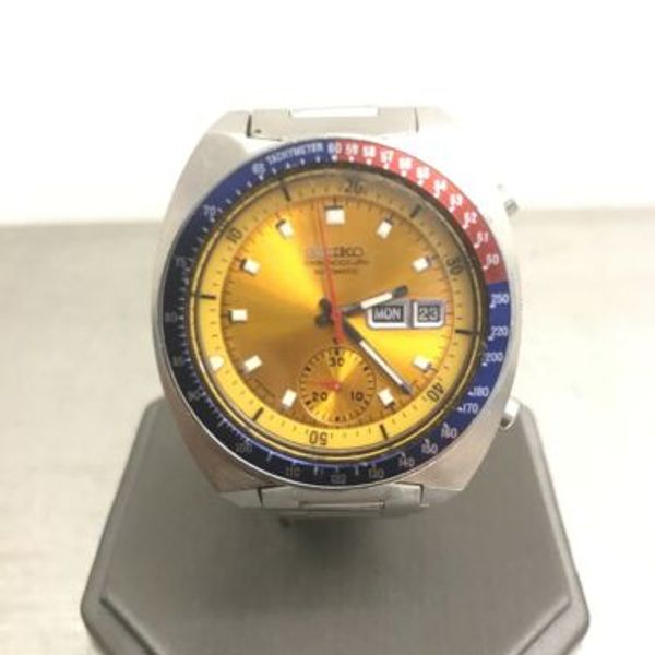 Seiko Pogue 6139 6002 Pepsi Chronograph Day Date Vintage Automatic ...