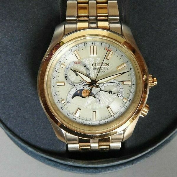 CITIZEN GN-4W-S Eco-Drive Calibre 8651 Moon Phase Gold & Silver Tone ...