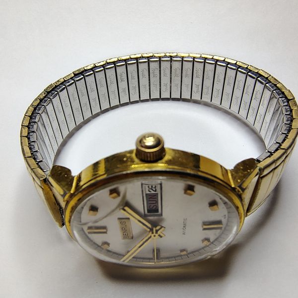 Benrus Men's Automatic Watch 17 Jewels Day Date 1970's Runs ...