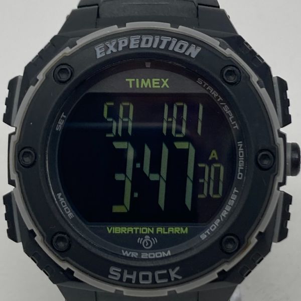 Timex Expedition Shock Watch Men 48mm Digital Indiglo Vibration Alarm ...