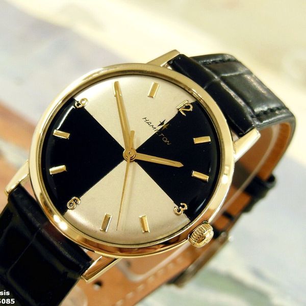 1960's Vintage HAMILTON Manual wind, Stunning Black/ Silver Dial ...
