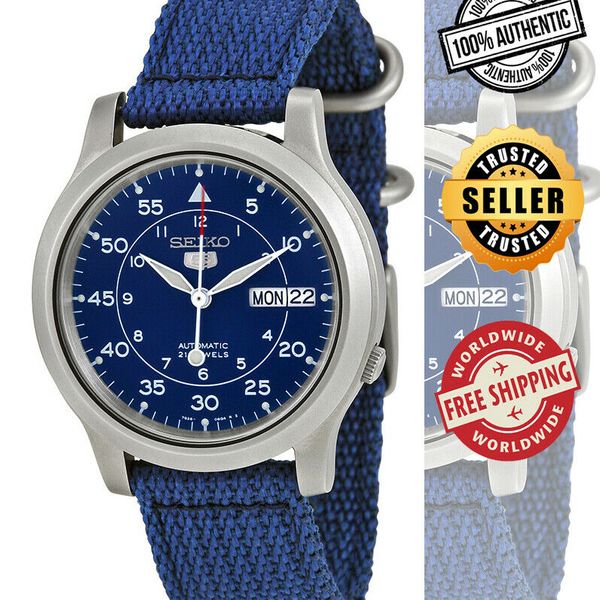 Seiko 5 Automatic SNK807 SNK807K2 Mens Blue Dial Nylon Strap Watch ...