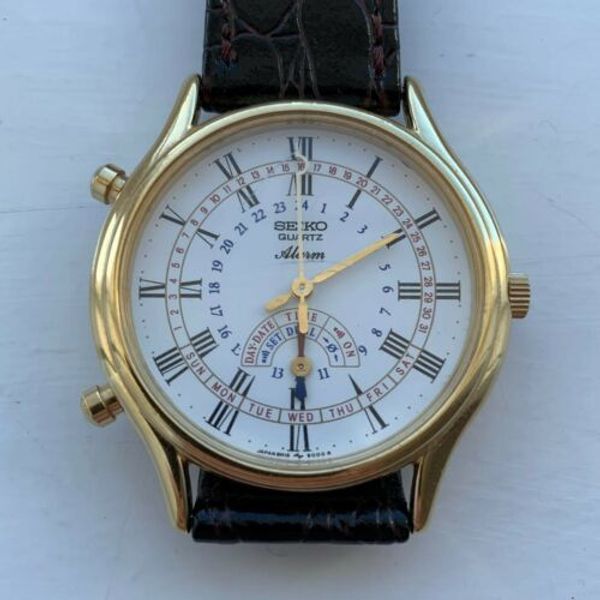 Vintage Seiko 8M15-9009 Alarm Day/Date Quartz Magic Hands Watch ...