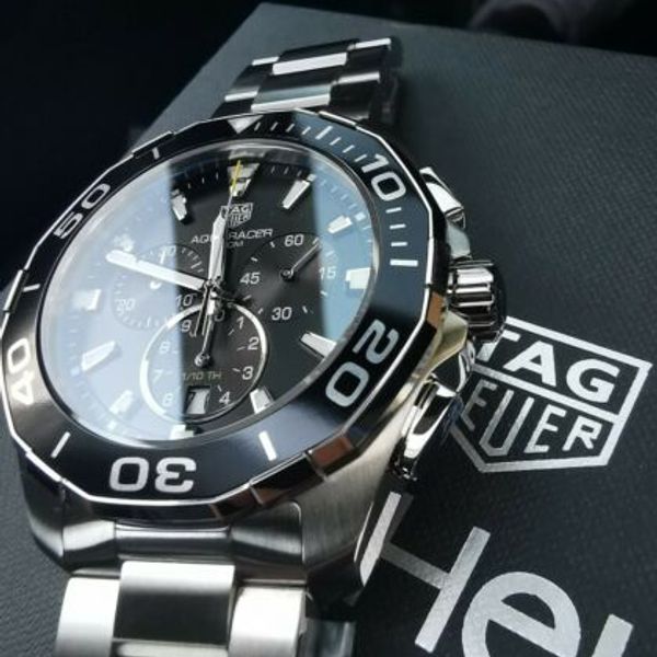 Tag Heuer Aquaracer Chronograph Black Dial Men's Watch CAY111A.BA0927 | WatchCharts