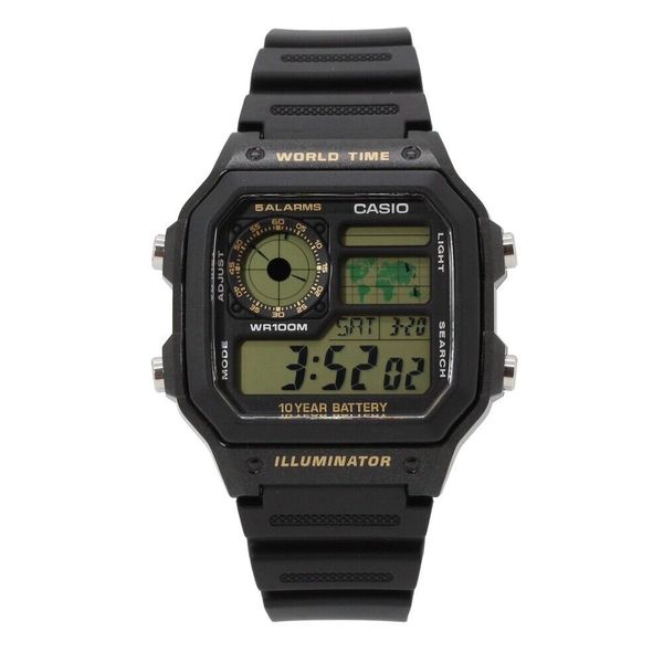 Casio AE-1200WH-1B AE-1200WH AE-1200 Men World Time Quartz Digital Black | WatchCharts Marketplace