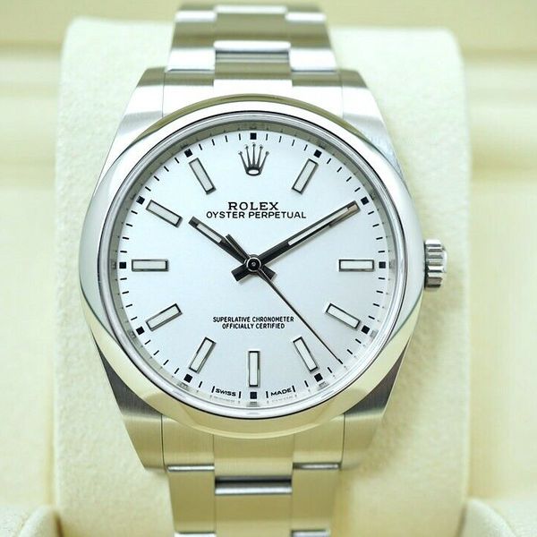 2019 Rolex Oyster Perpetual OP 39mm 114300 White Dial Warranty & Full ...