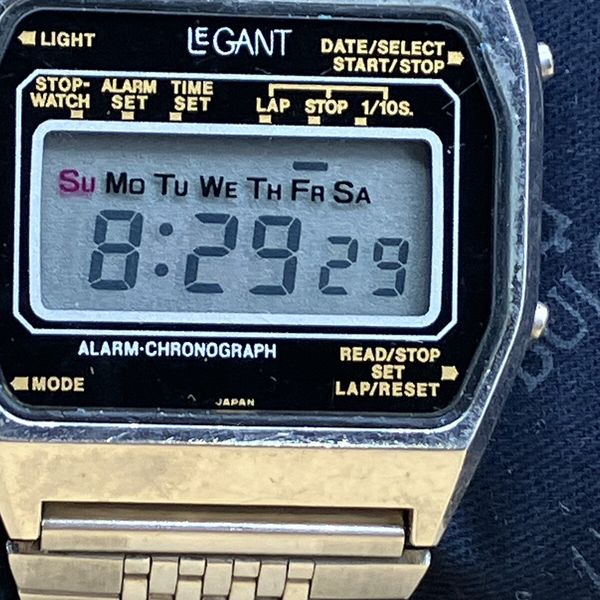 RARE VINTAGE LEGANT SEIKO HAMAWAZA Y709 4039 A1 MENS ALARM DIGITAL ...