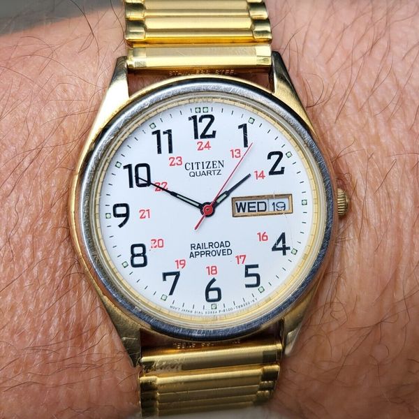 Citizen Quartz Railroad Approved Mens Day Date Watch Chicago North ...