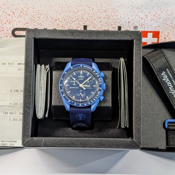 OMEGA X Swatch Mission To Neptune Moonswatch - Box, Papers, Swatch ...