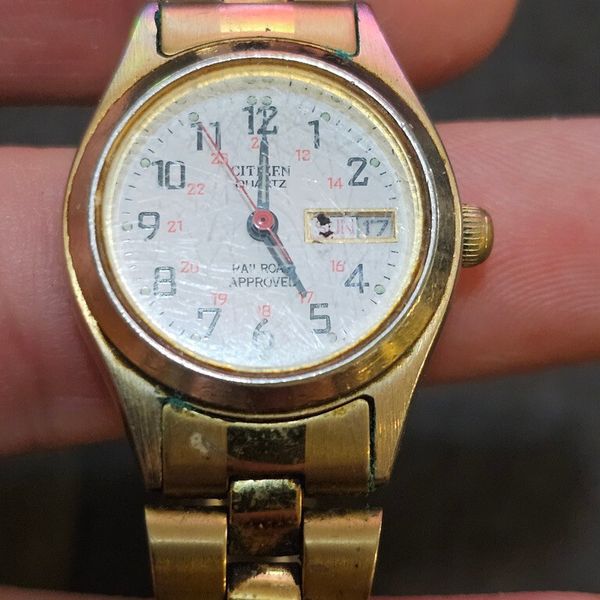 Vintage Citizen Railroad Approved Gold Tone WOMAN WATCH. 4-S25422 SMT ...