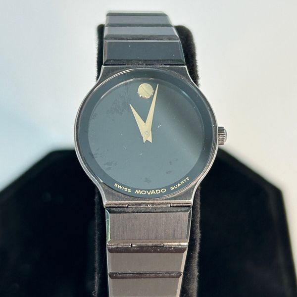 Movado Women's Luxury Wristwatch - Black Ceramic Case with Diamond ...