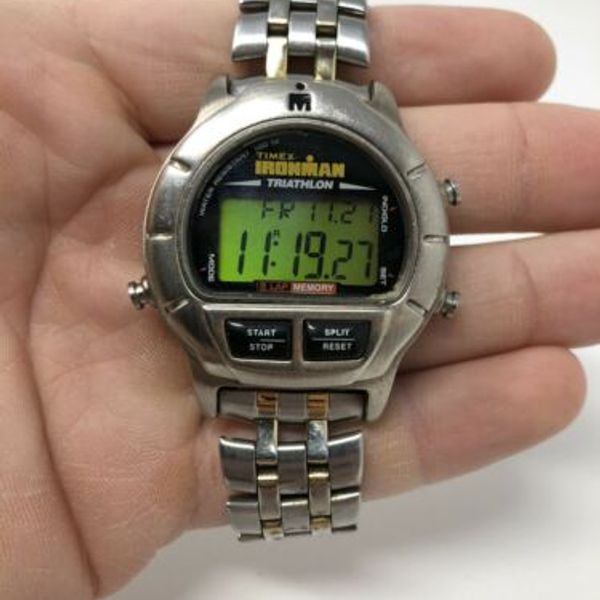vintage timex ironman triathlon watch Stainless Steel Digital Water ...